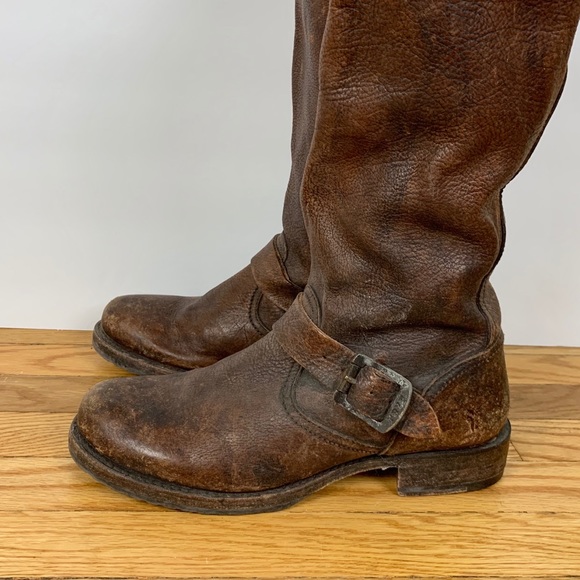 Frye | Shoes | Frye 9 Distressed Veronica Slouch Boots Brown | Poshmark